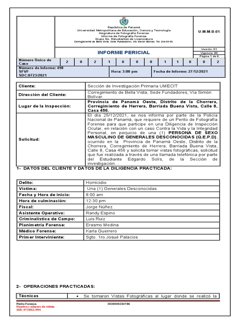 Informe Final Fotografia Forense-Diplomado | PDF | Ciencia y derecho ...