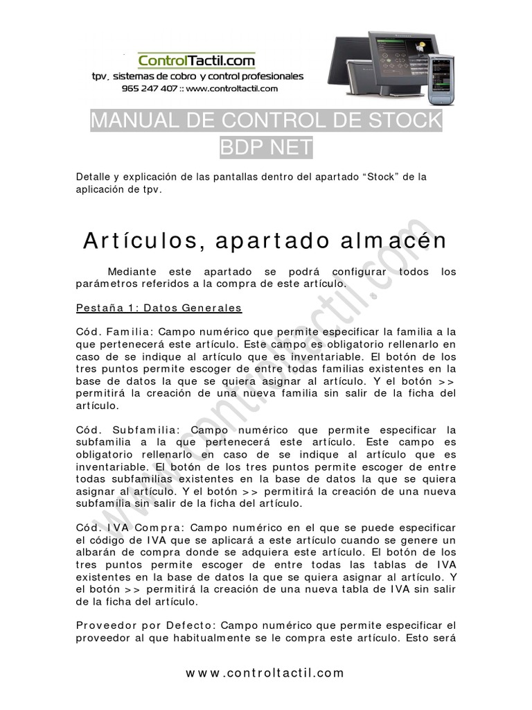 Manual Stock BDP Net | PDF | Bases de datos | Euro