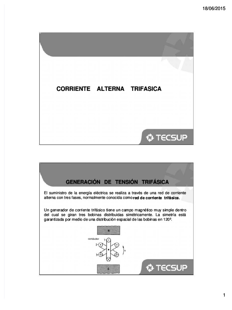 Corriente Alterna Trifásica Tecsup | PDF | Corriente eléctrica ...