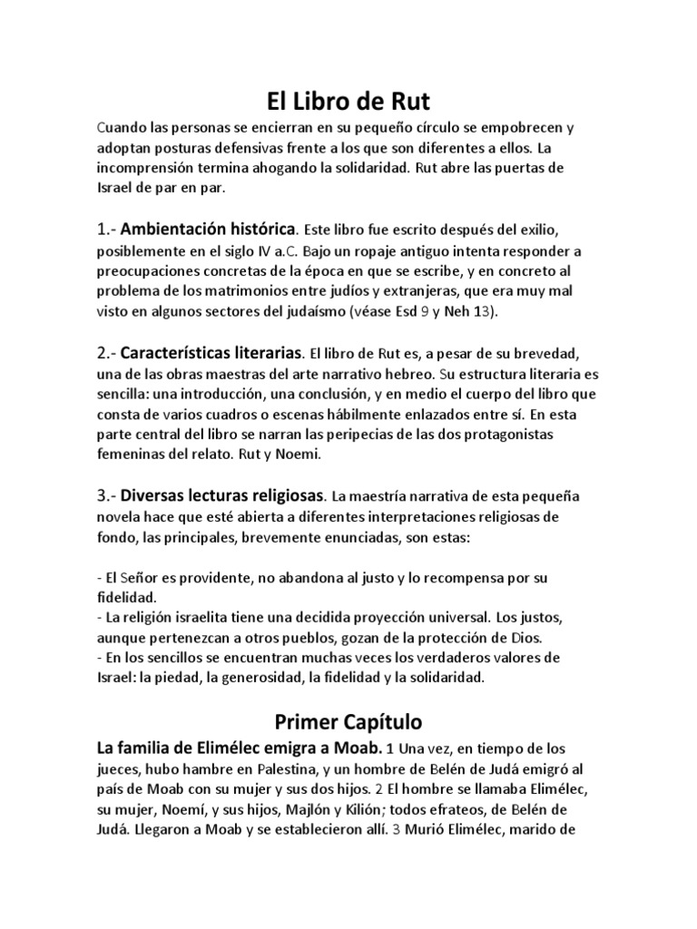 Libro de Rut | PDF | Noemí (figura bíblica) | Libro de rut