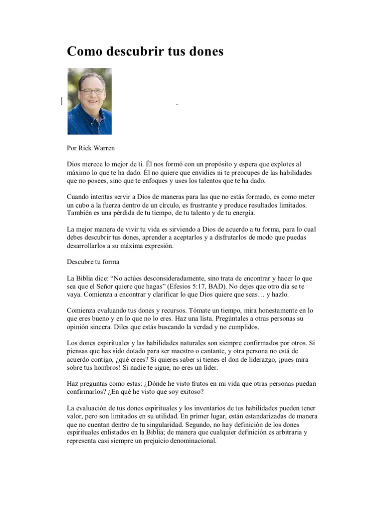 Cómo Descubrir tus Dones Espirituales | PDF | Cristo (título) | Trinidad