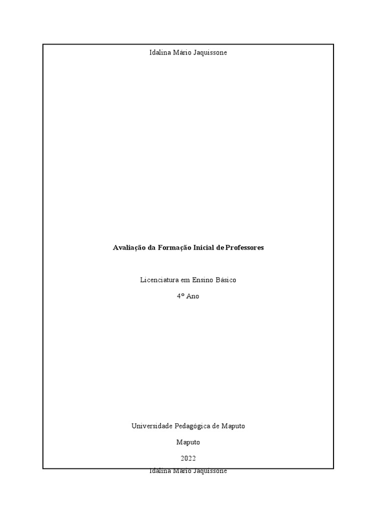 Trabalho de TPFP - JAQUISSONE | PDF | Aprendizado | Conhecimento