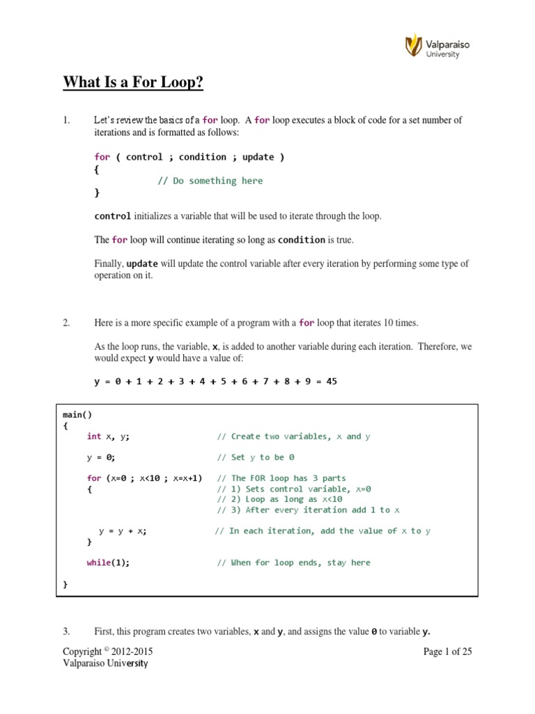 01 - What Is A For Loop - MMB - v009 | PDF | Control Flow | Legal Liability