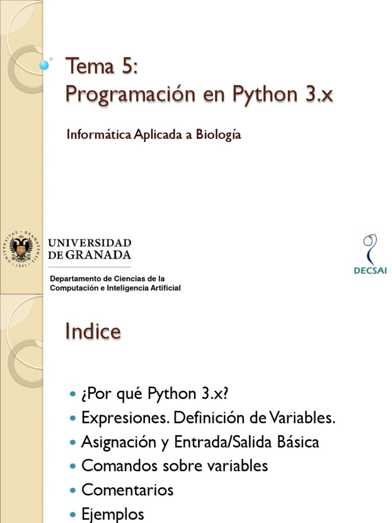 Tema 5 | PDF | Python (lenguaje de programación) | Objeto (informática)