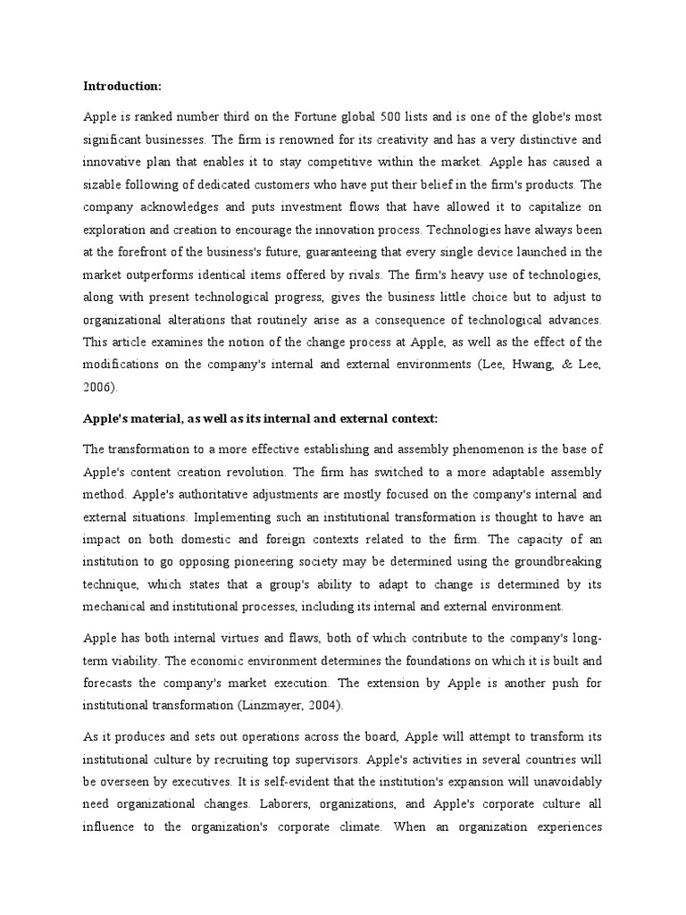 Apple Inc. Organizational Change | PDF | Apple Inc. | Innovation Apple Inc. Organizational Change | PDF | Apple Inc. | Innovation