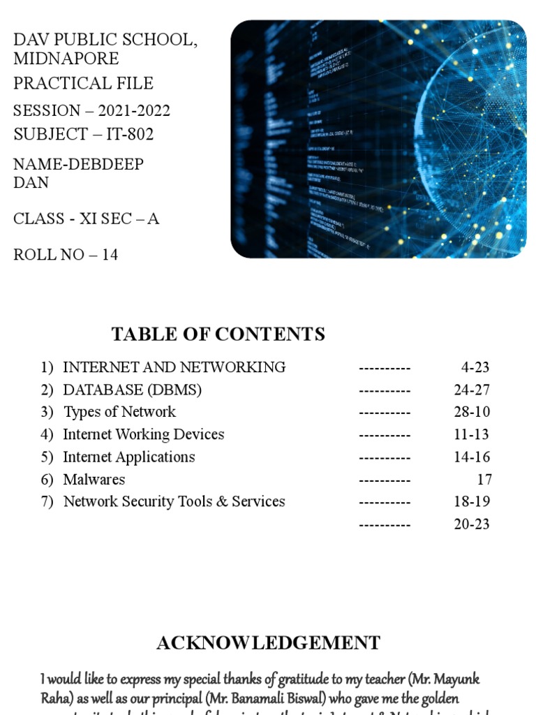 Debdeep Dan Xi-A Sci It-802 Project | PDF | Computer Network | Network Topology