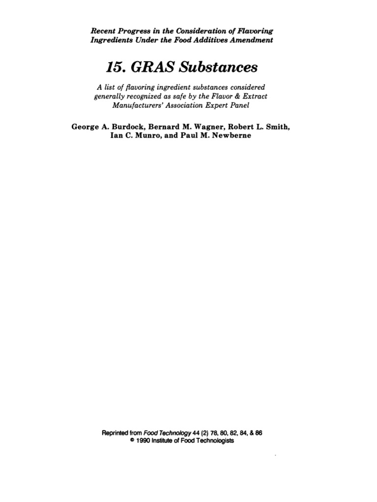 GRAS Substances (3755-3774) | PDF | Confectionery | Kidney