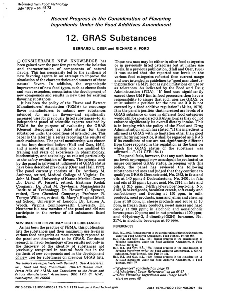 GRAS Substances (3597-3650) | PDF | Foods | Nutrition