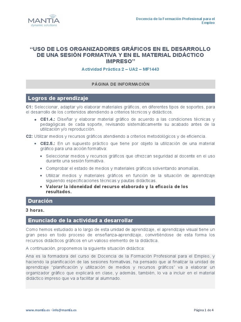 Entregable 2.Ua2.Uso de Los Organizadores Gráficos en El Desarrollo de Una Sesión Formativa ...