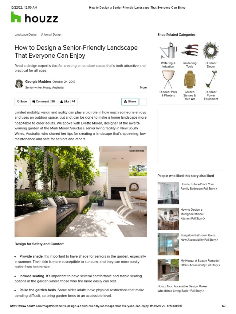 How To Design A Senior-Friendly Landscape That Everyone Can Enjoy | PDF ...