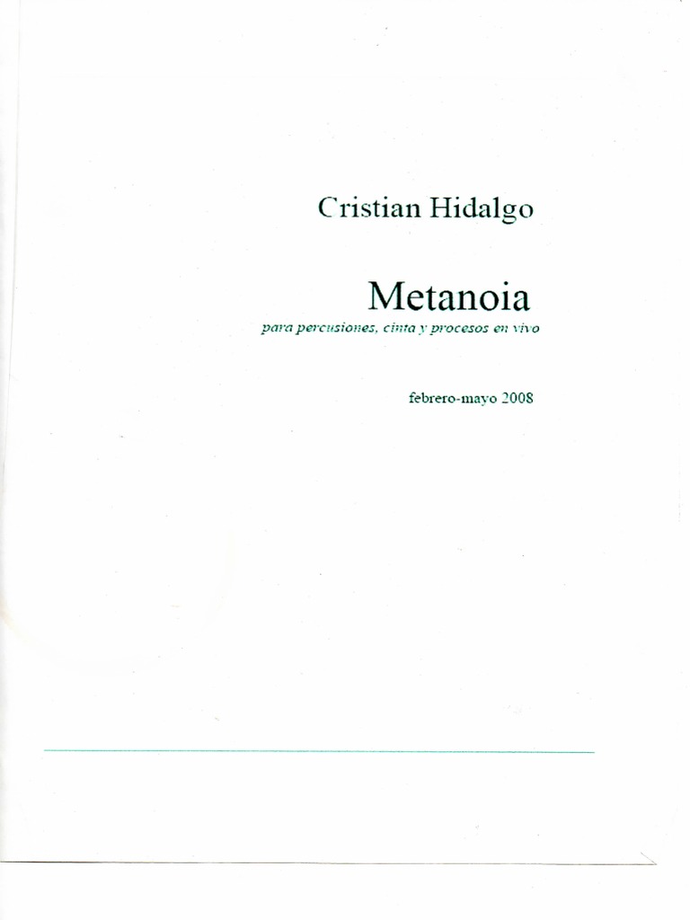 Metanoia 1 | PDF