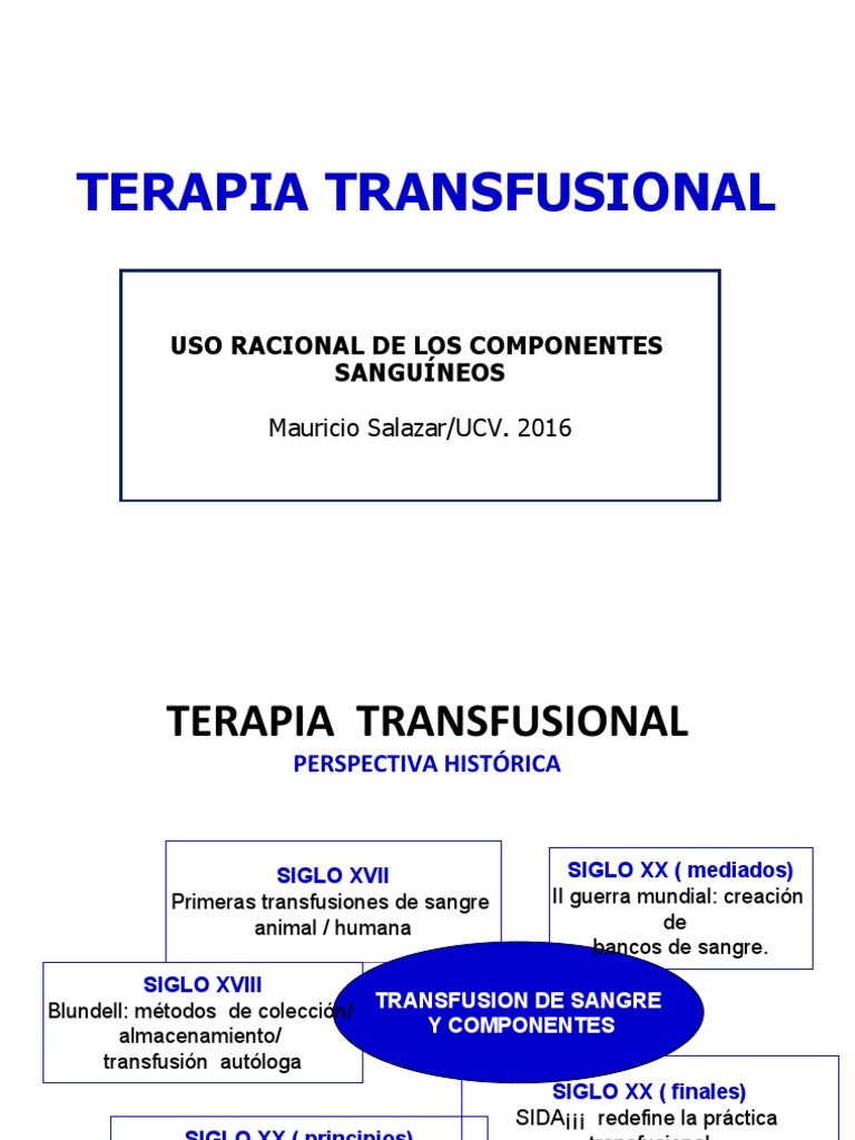 Terapia Transfusional Componentes Celulares y Plasmaticos PREGRADO ...