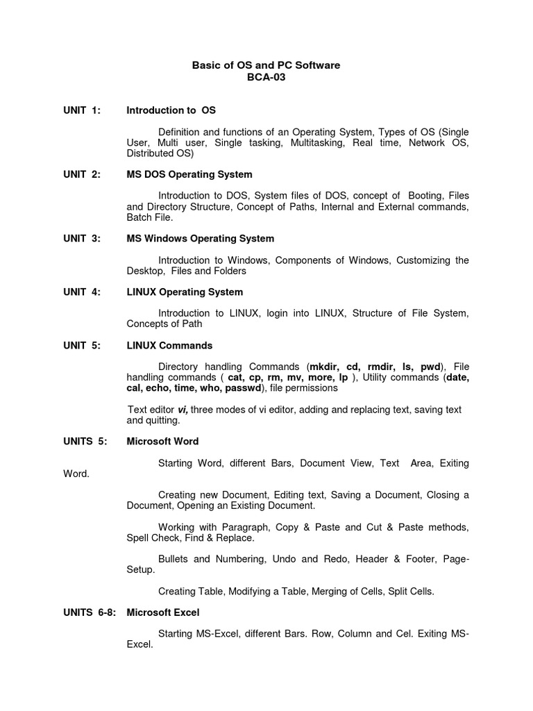 Bca 03 | PDF | Operating System | Computer File