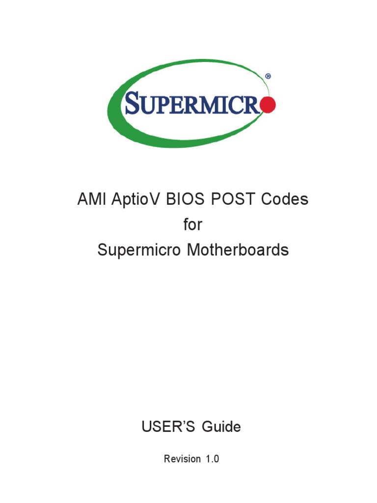 AMI AptioV BIOS POST Codes For SM Motherboards | PDF | Booting | Bios