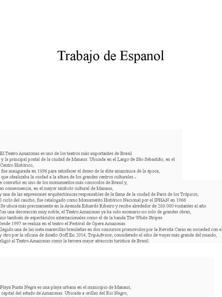 Teatro Amazonas: Icono Cultural de Manaus | PDF