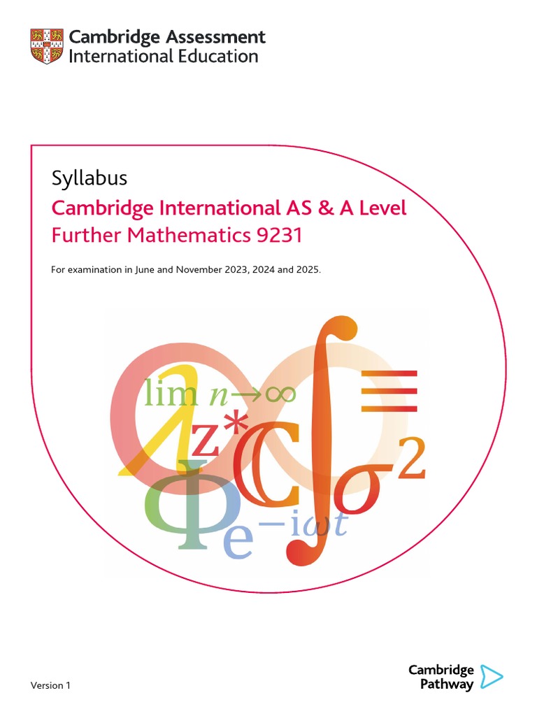 Further Mathematics-2023-2025-Syllabus | PDF | Teaching Method | Conceptual Model