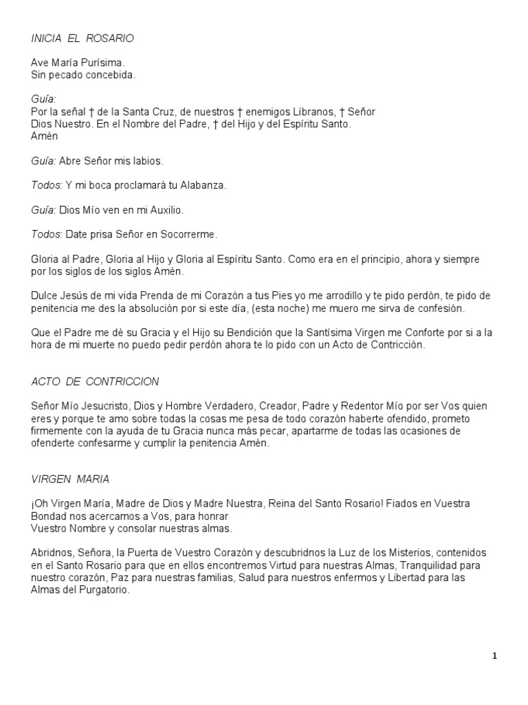 Rosario Lunes Y Sabado Pdf María Madre De Jesús Orador Del Señor