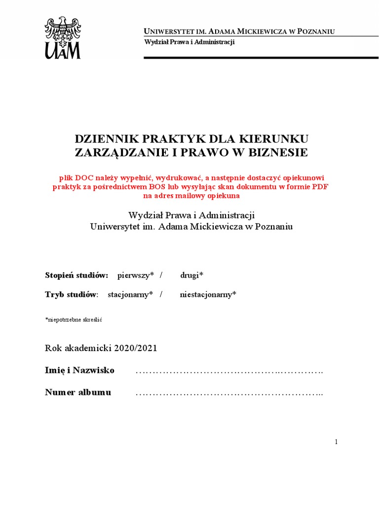 Dziennik Praktyk | PDF