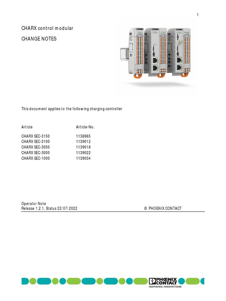 Release Notes CHARX Control Modular 1.2.1 | PDF | Networking | Internet ...