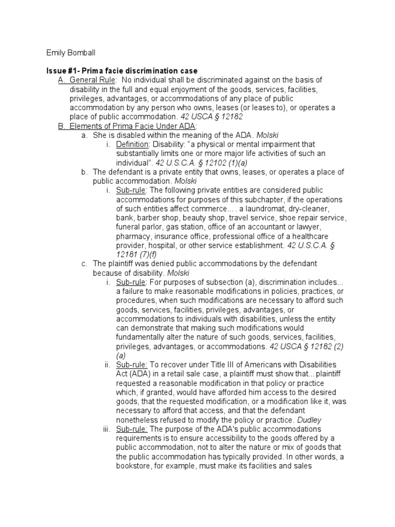 LRW Rules Outline | PDF | Americans With Disabilities Act Of 1990 | Justice