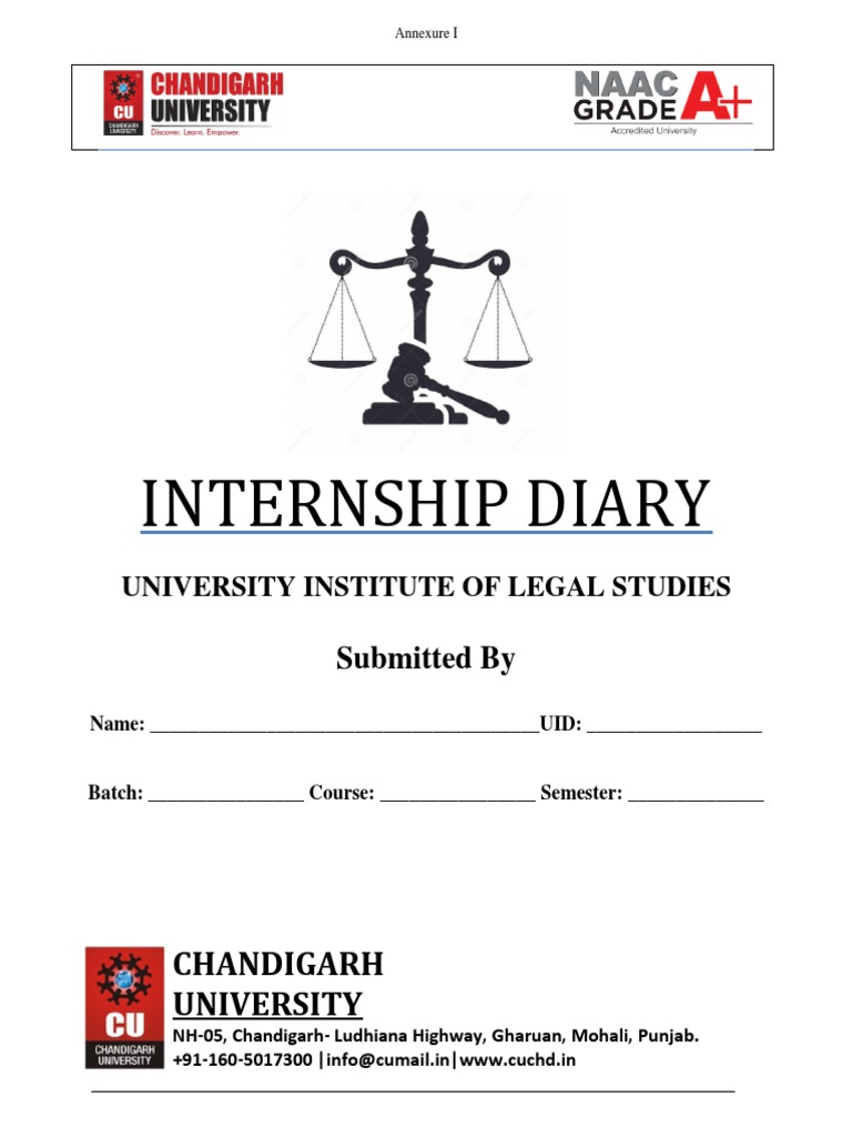 Annexure I Internship Diary | PDF | Advocate | Government