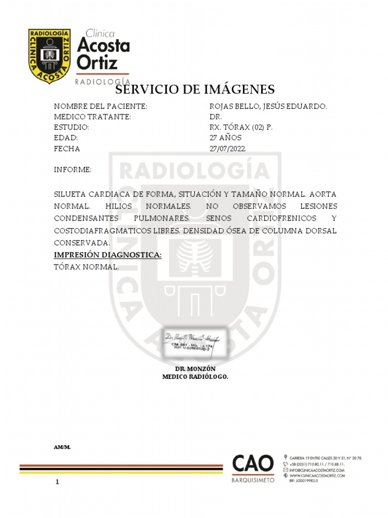 Rx. Torax (02) P. | PDF