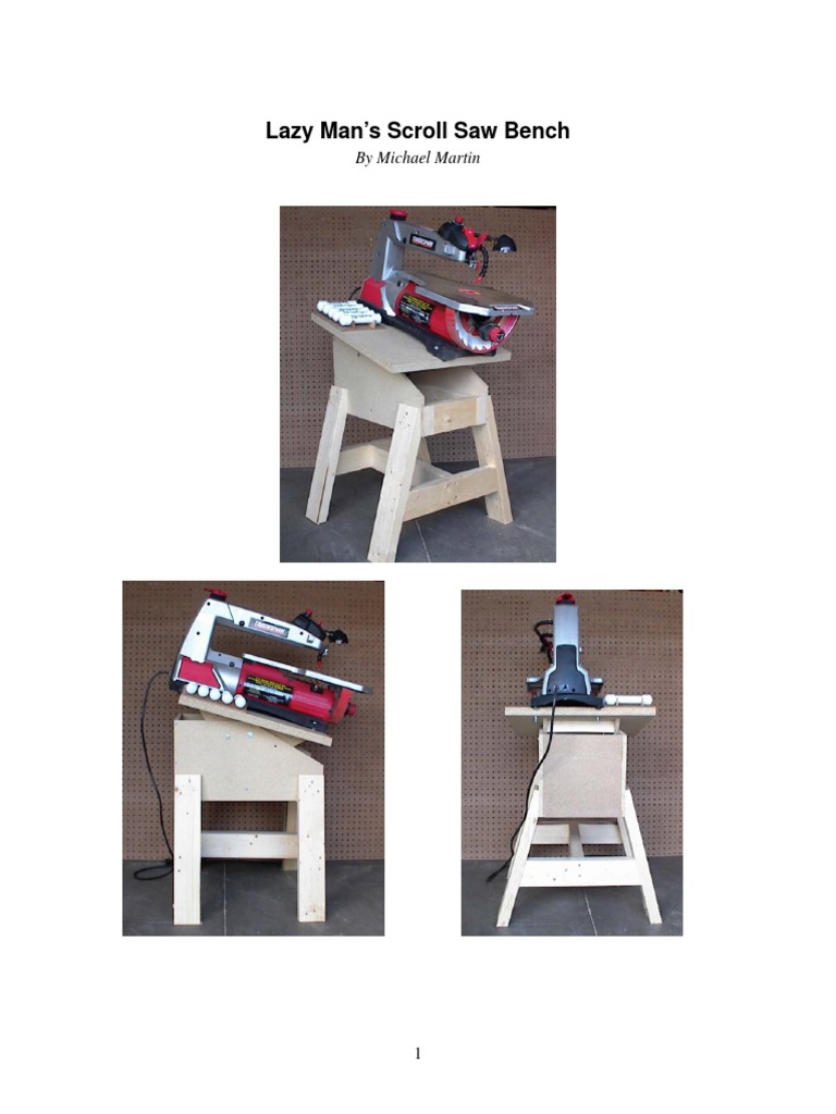Woodworking Plans - Lazy Man Scroll Saw Bench | PDF | Sports ...