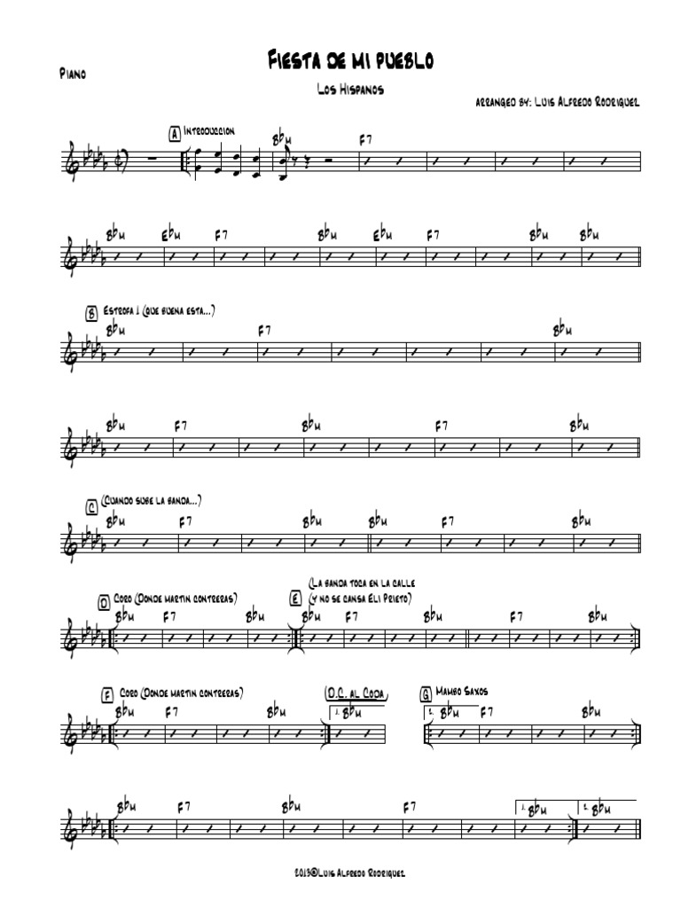 Fiesta de Mi Pueblo Piano | PDF