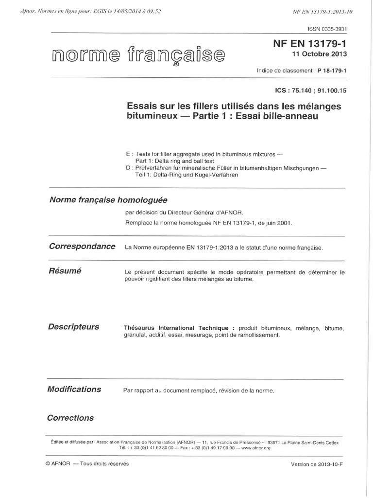 EN 13179-1 (2013) Delta TBA Filler Scan | PDF