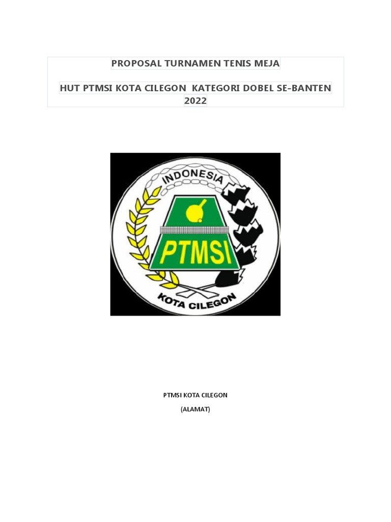 Proposal Turnamen Tenis Meja 2022 | PDF