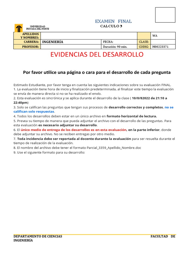 EVIDENCIAS..EX... T1 Calculo 3 | PDF | Prueba (evaluación) | Evaluación