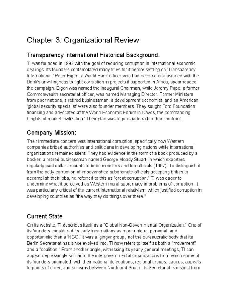 Transparency International Organizational Review | PDF | Political ...