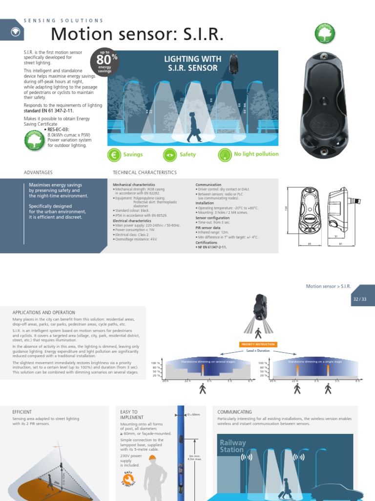 S.I.R. Motion Sensor for Street Lighting | PDF | Lighting | Street Light