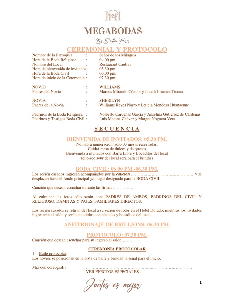 8 Secuencia y Ceremonia Protocolar Nupcial-2 | PDF | Boda | Ceremonias