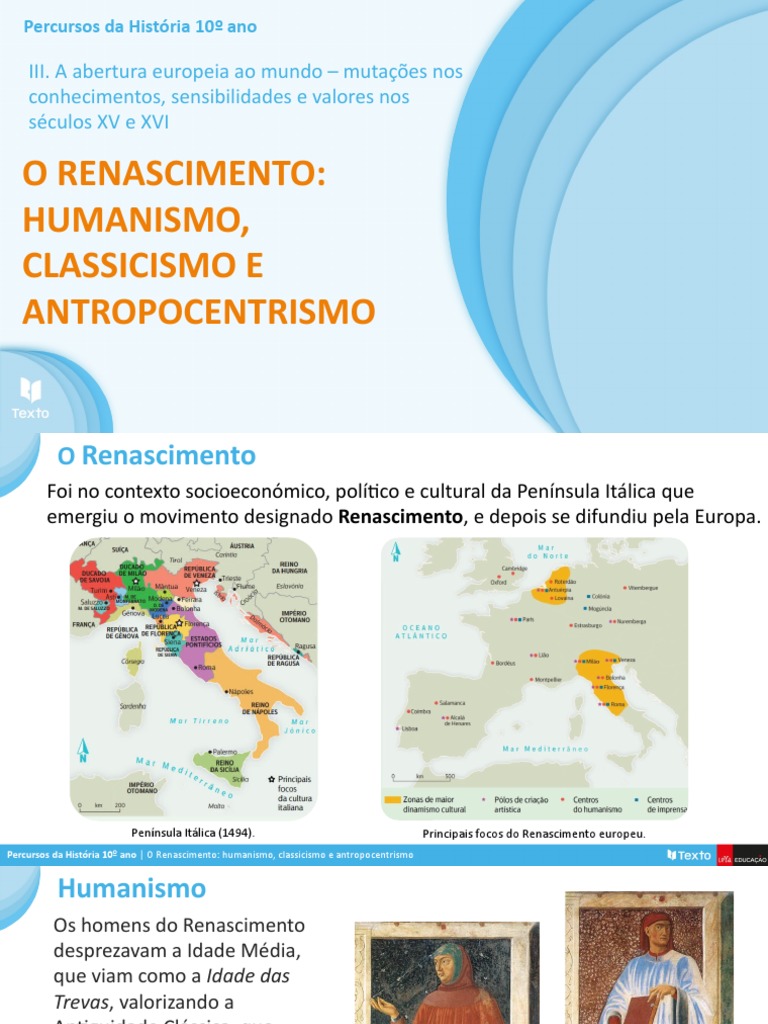 O Renascimento - Humanismo, Classicismo e Antropocentrismo | PDF ...