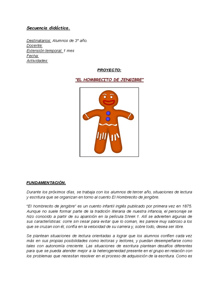 Actividades del Hombrecito de Jengibre | PDF