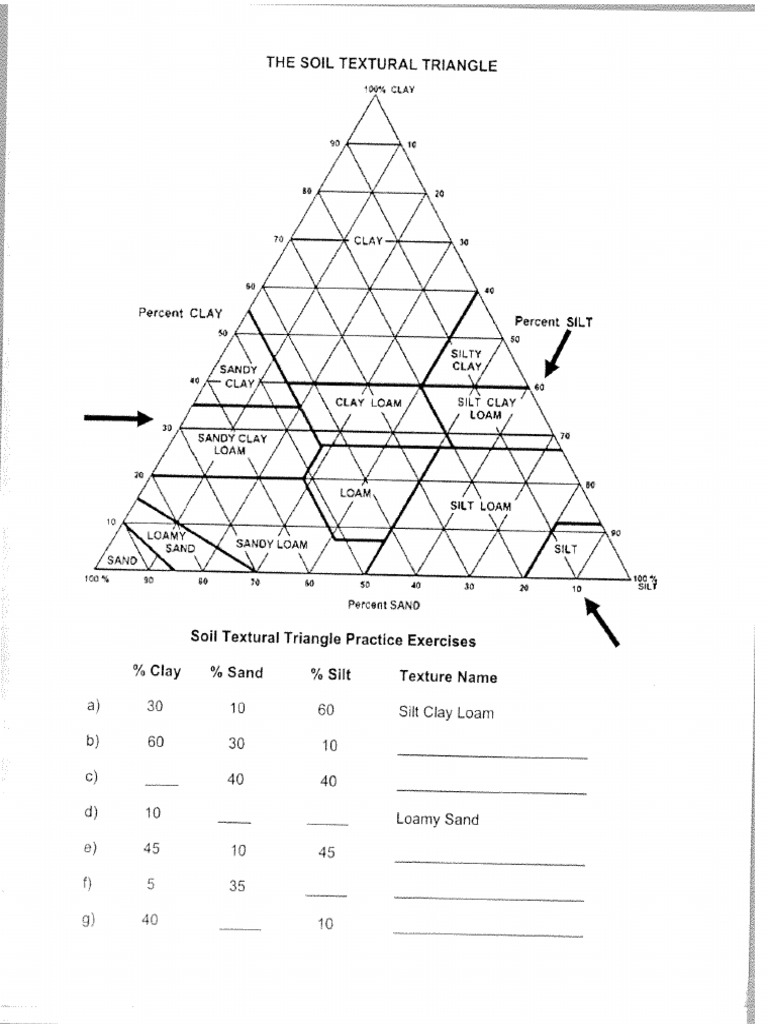 Soil Texture Triangle Worksheet | PDF