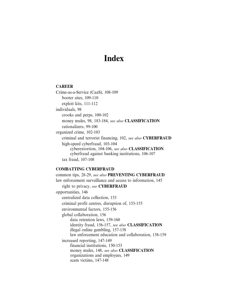 The Canadian Cyberfraud Handbook Index | PDF | Cybercrime | Phishing