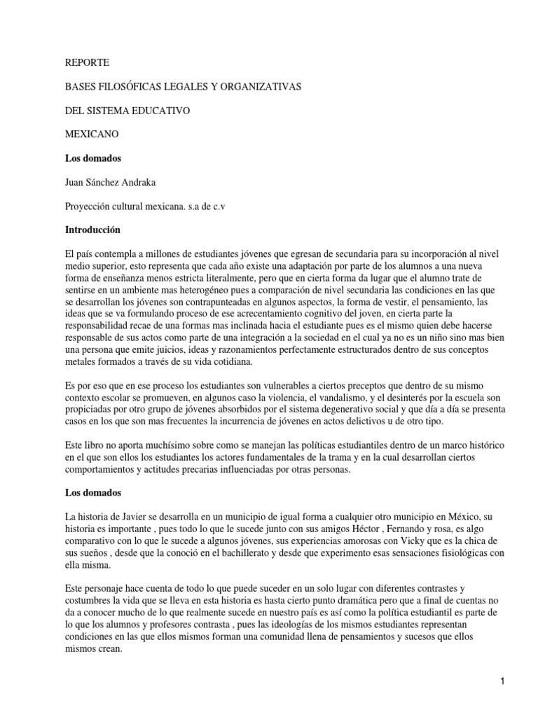 Los Domados Juan Sanchez Andraka Compress | PDF | Justicia | Crimen y ...