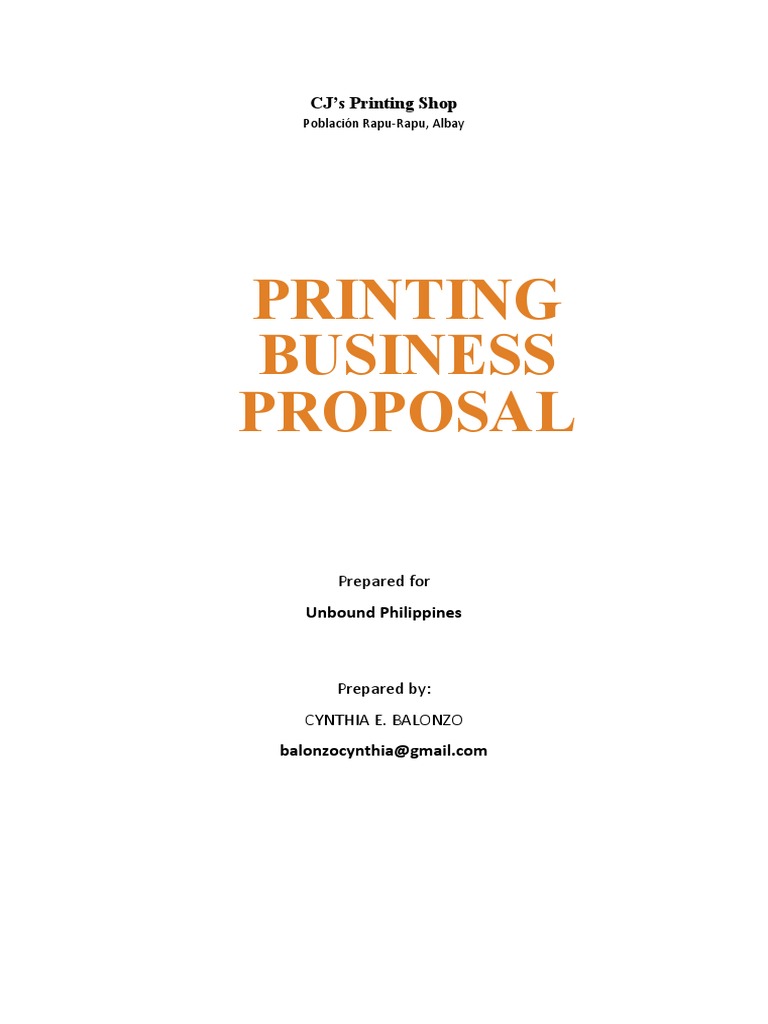 PRINTING Business Proposal Template | PDF | Page Layout | Computing