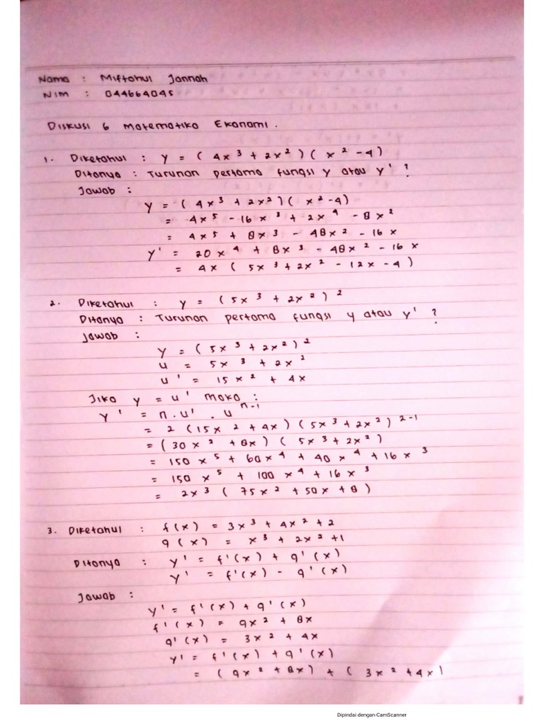 Diskusi 6 Matematika Ekonomi | PDF