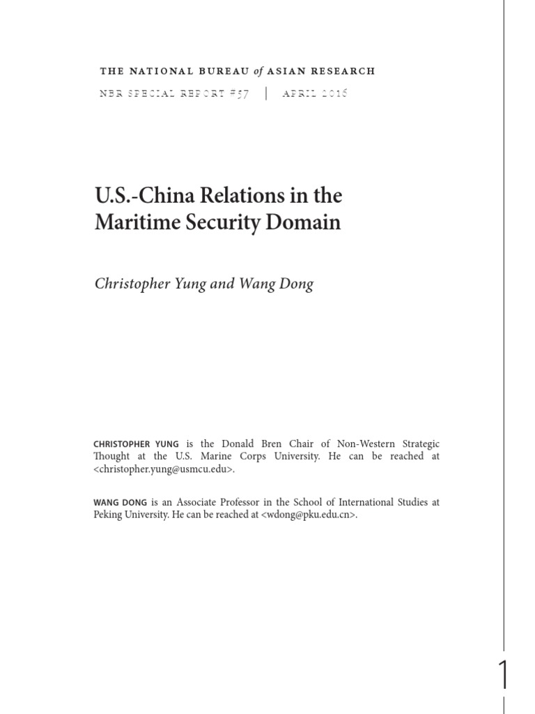 Special Report 57 Us-China April2016!1!20 | PDF | China | World Politics