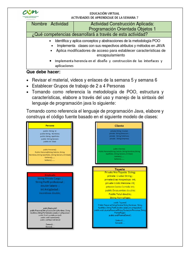 Implementación de conceptos de Programación Orientada a Objetos en Java | PDF | Programación ...