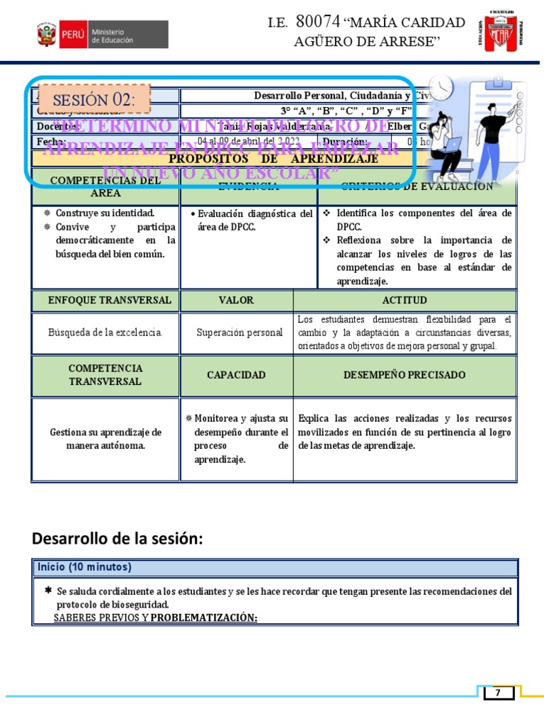 Sesión O2-Dpcc 3°-2022 | Descargar gratis PDF | Plan de estudios | Conceptos psicologicos