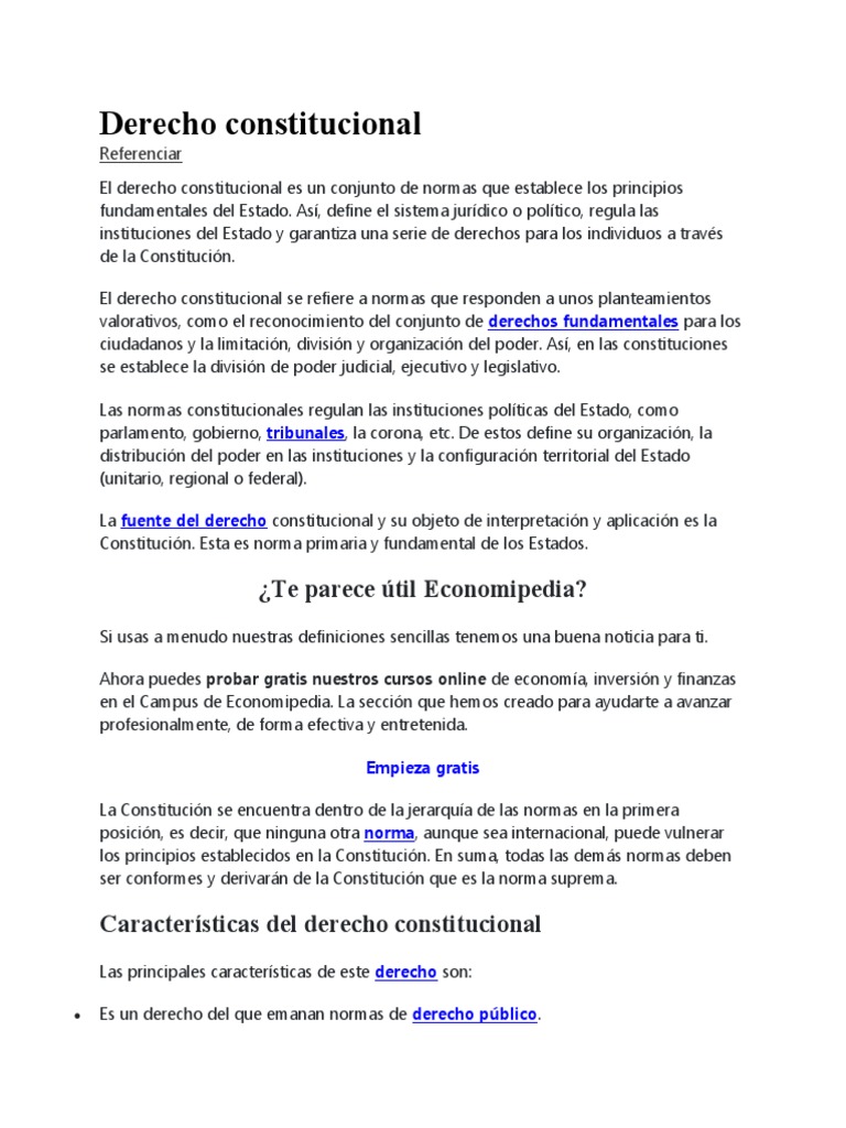 Derecho Constitucional | PDF | Ley constitucional | Constitución