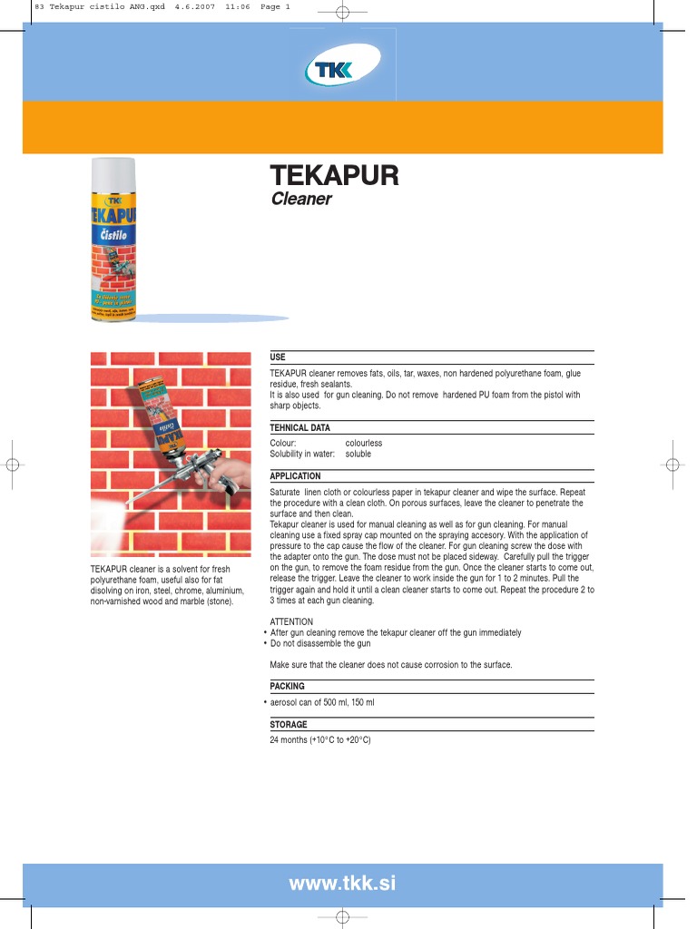 Tekapur Cleaner en | PDF | Materials | Chemistry