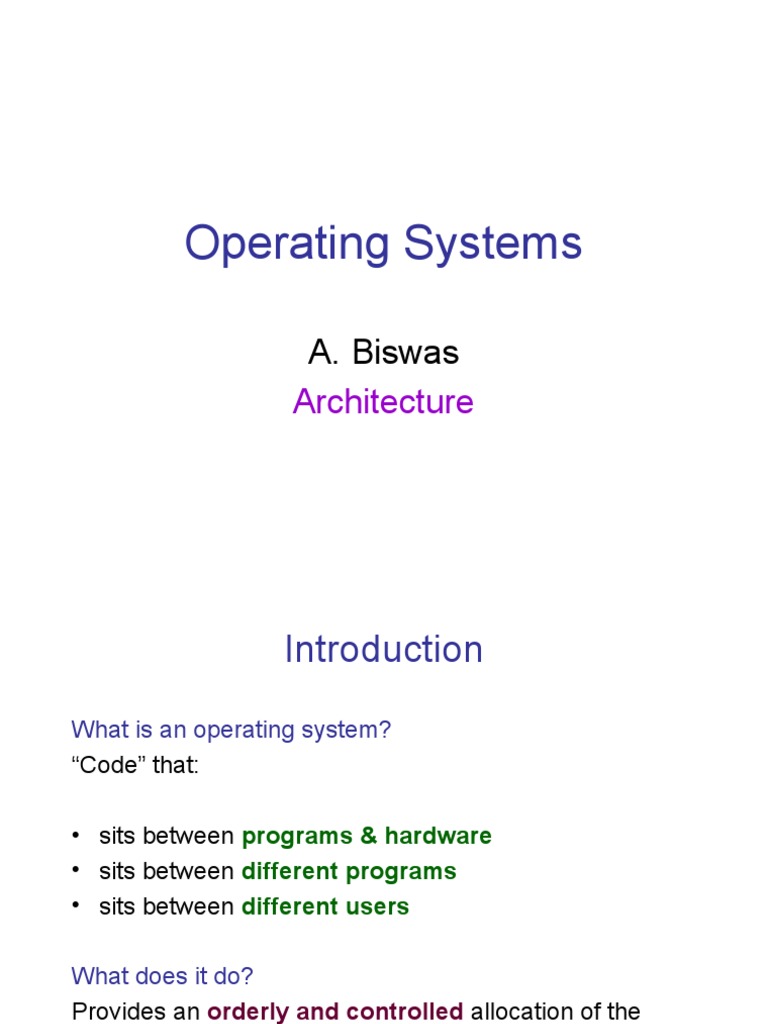 OS 02 Architecture | PDF | Kernel (Operating System) | Operating System