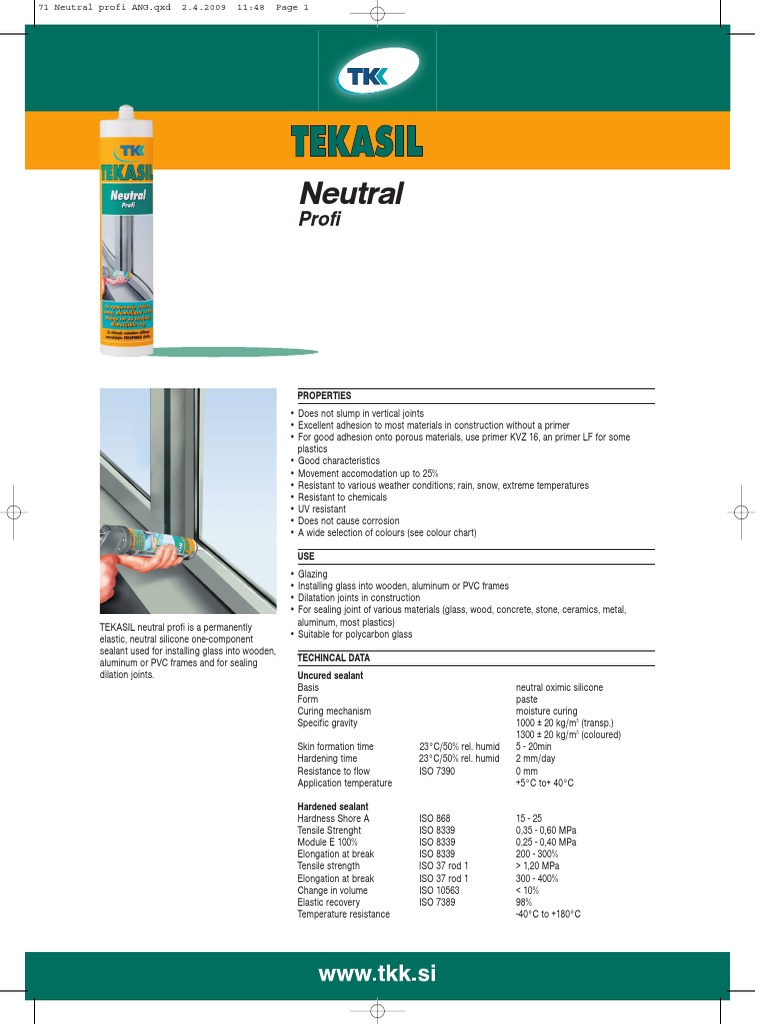 Tekasil Neutral Profi en | PDF | Glasses | Silicone