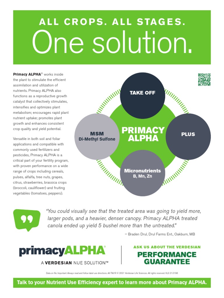 Enhance Crop Yields with Primacy ALPHA | PDF