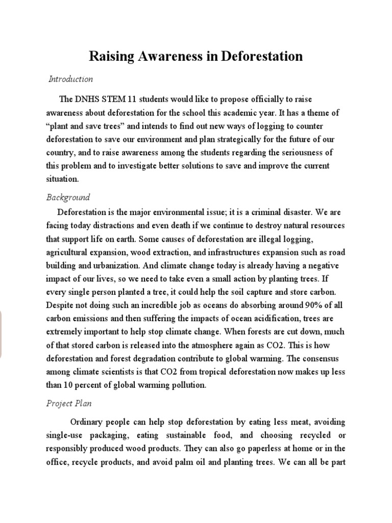 Raising Awareness in Deforestation | PDF | Deforestation | Climate Change